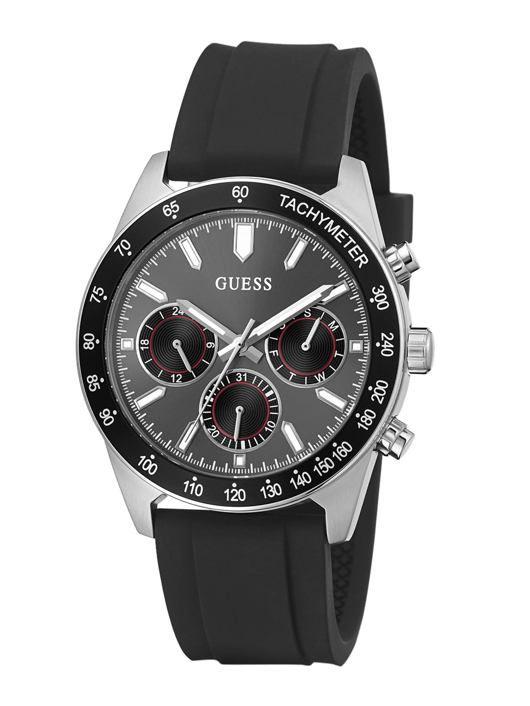 Buy GUESS Men Black Dial & Black Straps Analogue Watch GW0332G1 ...
