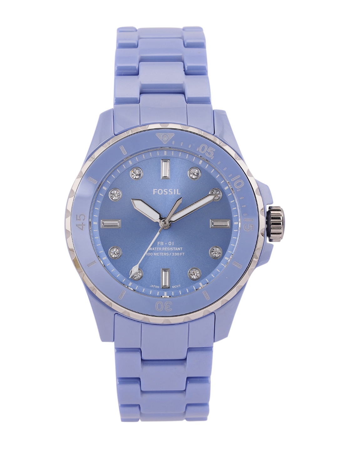 Buy Fossil Women Blue Dial & Blue Ceramic Straps Analogue Watch ...