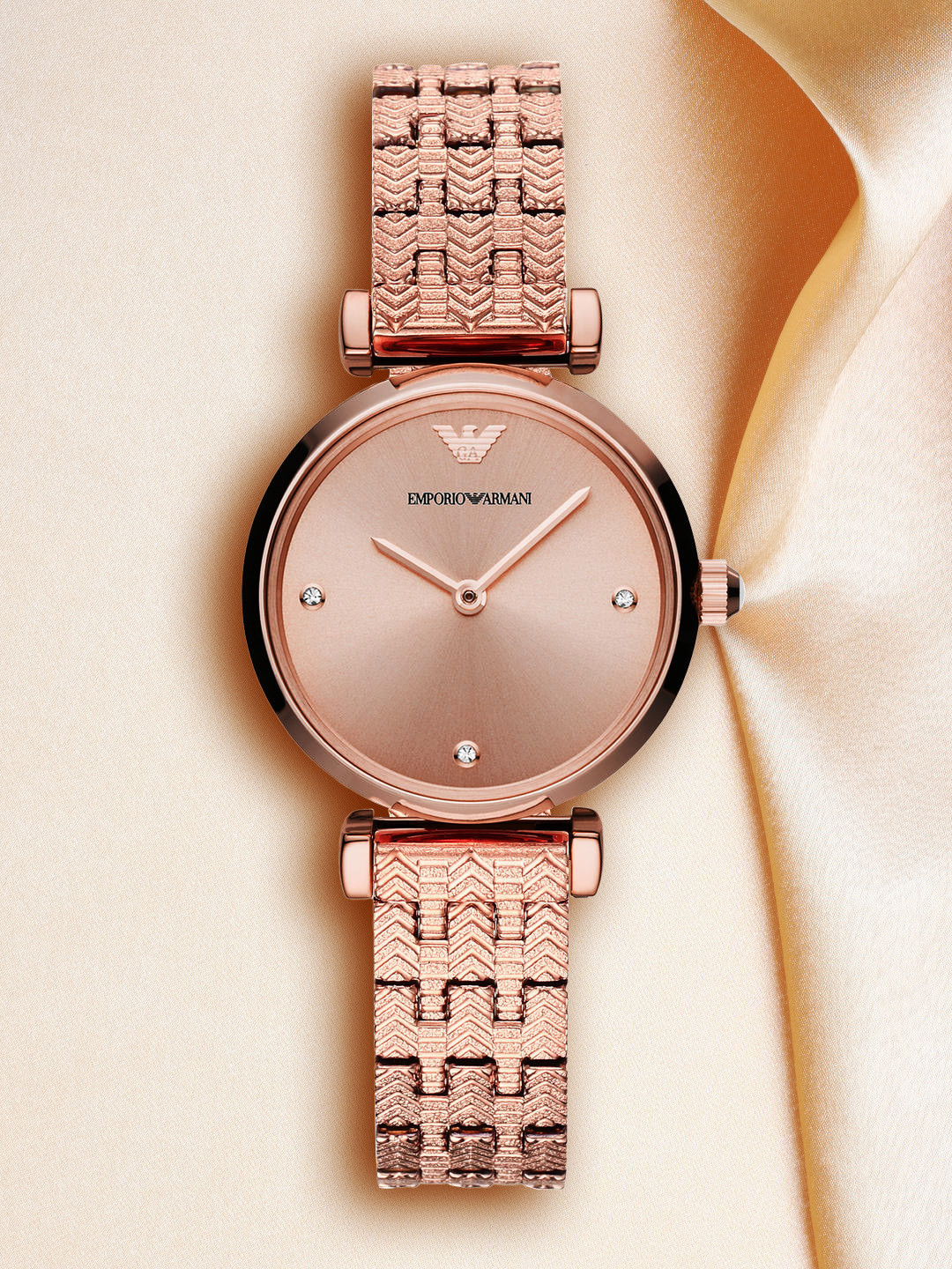 Buy Emporio Armani Women Rose Gold Toned Dial Analogue Watch AR11342 ...