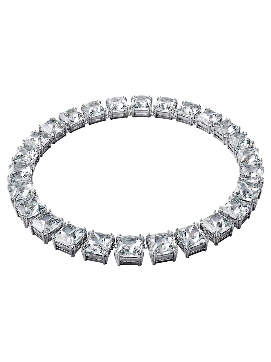 Buy SWAROVSKI White & Silver Toned Rhodium Plated Necklace - Necklace ...