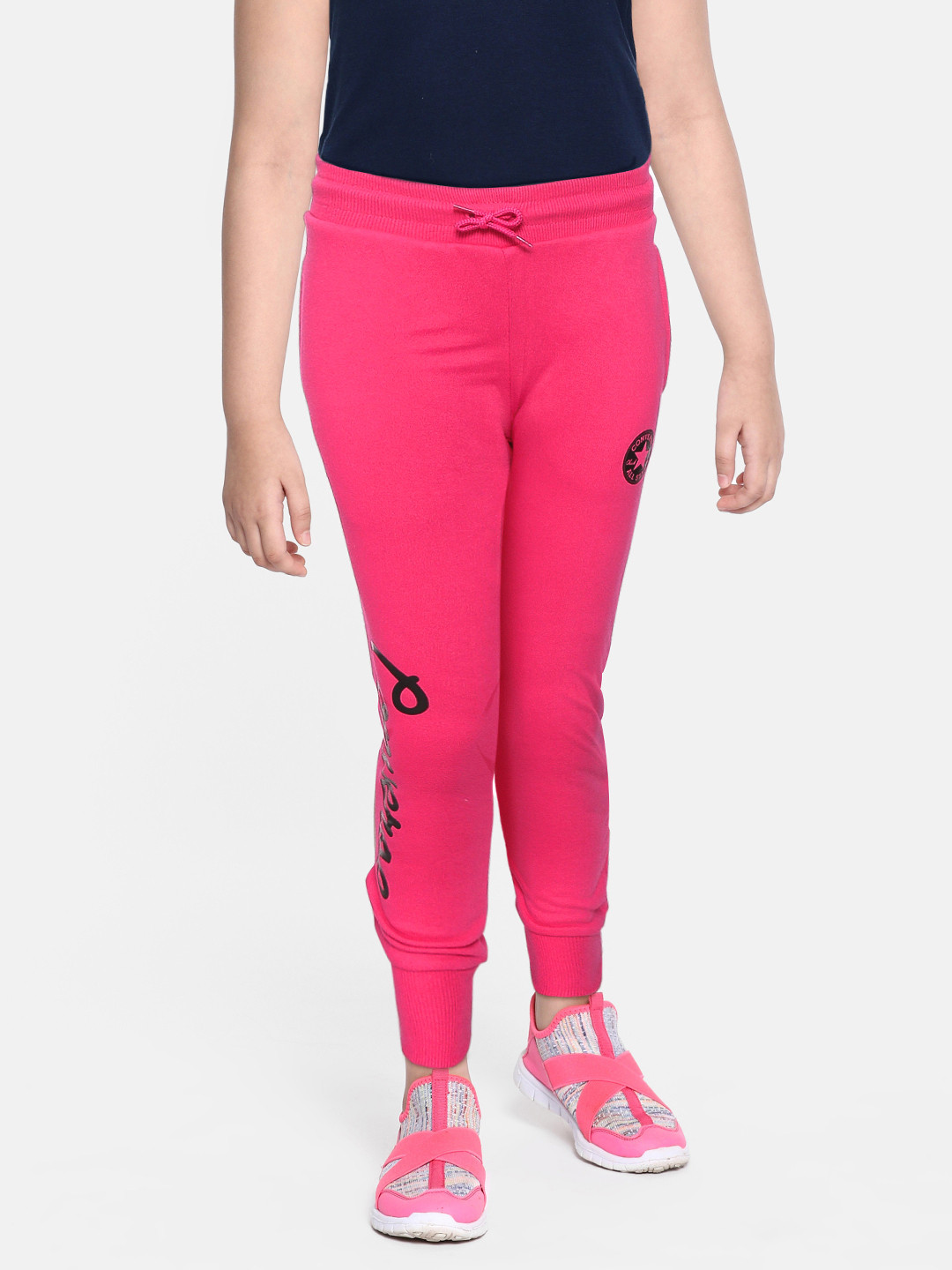 Buy Converse Girls Fuchsia Solid Metallic Script Logo Joggers Track ...