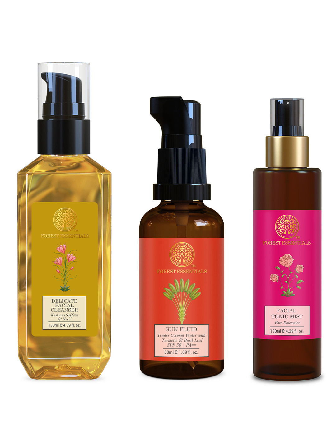 Buy Forest Essentials Set Of SPF 50 PA++ Sunscreen & Rose Water Toner ...