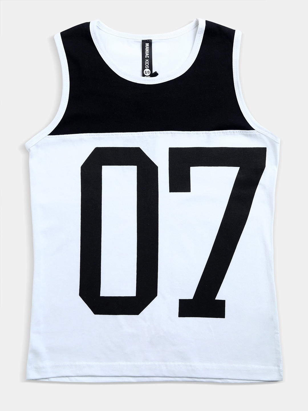 Buy Maniac Boys White & Black Colourblocked Slim Fit T Shirt - Tshirts ...