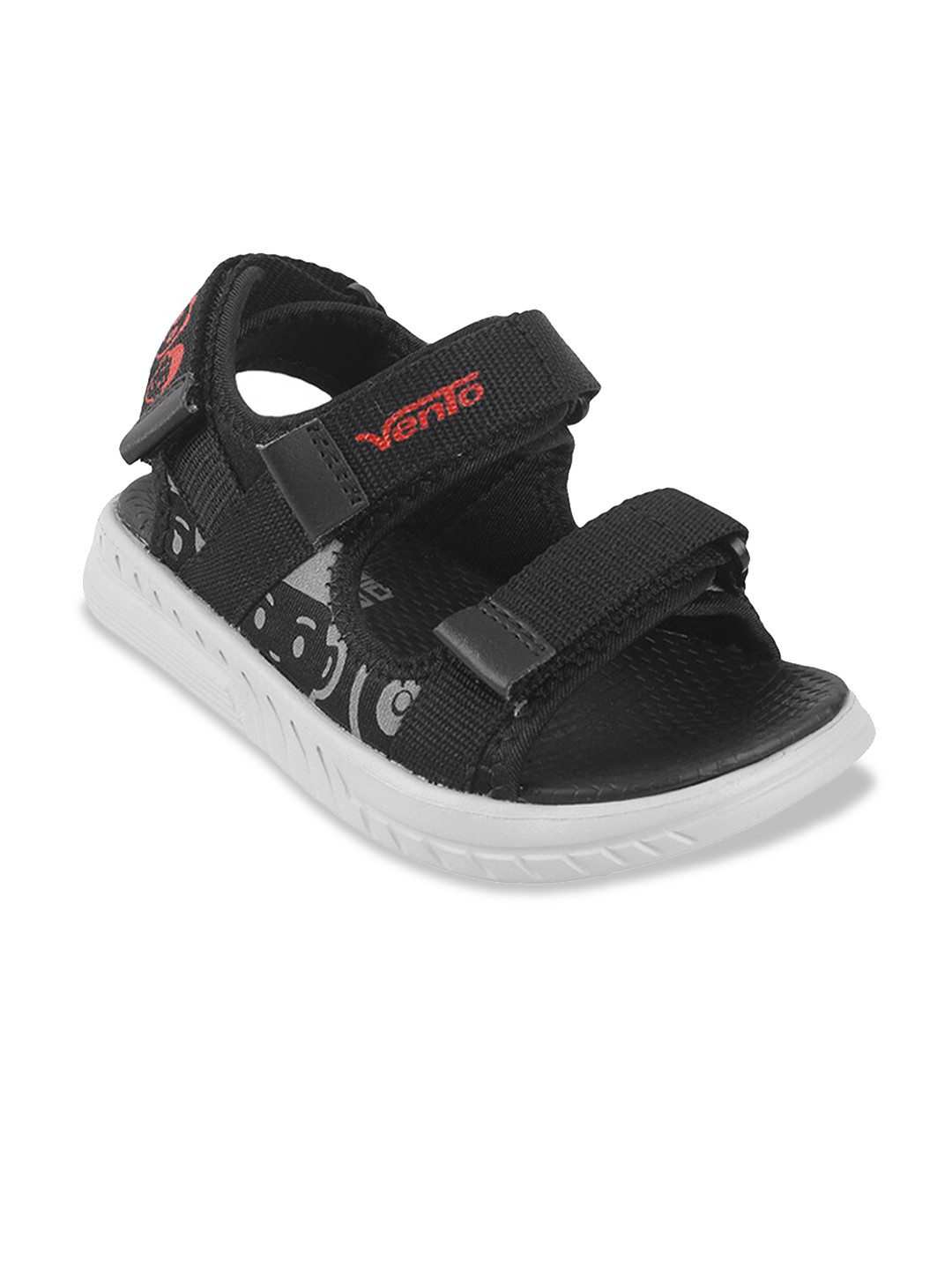 Buy Vento Boys Black & White Comfort Sandals - Sandals for Boys ...