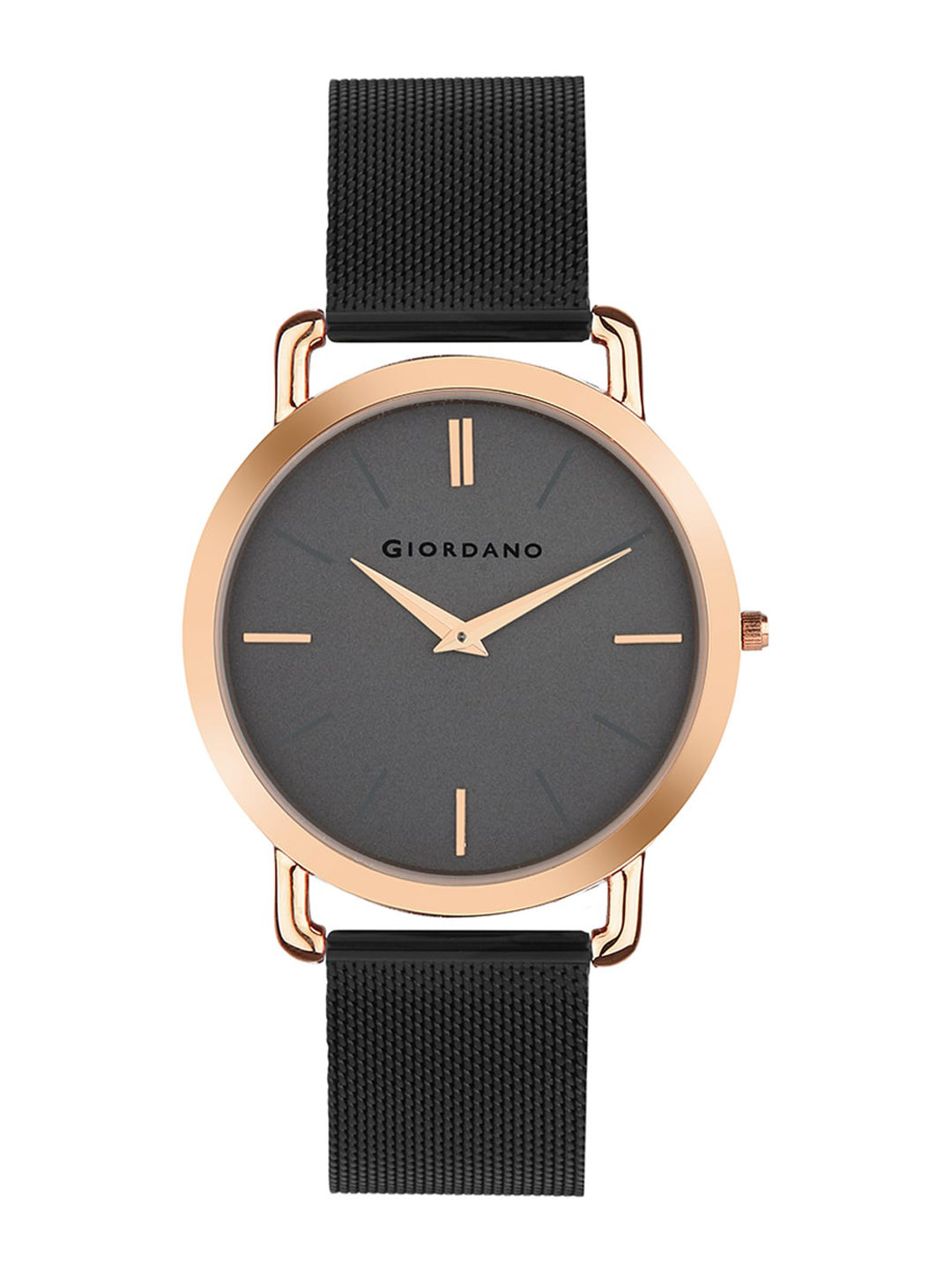 Buy GIORDANO Men Grey Embellished Dial & Black Straps Analogue Watch ...