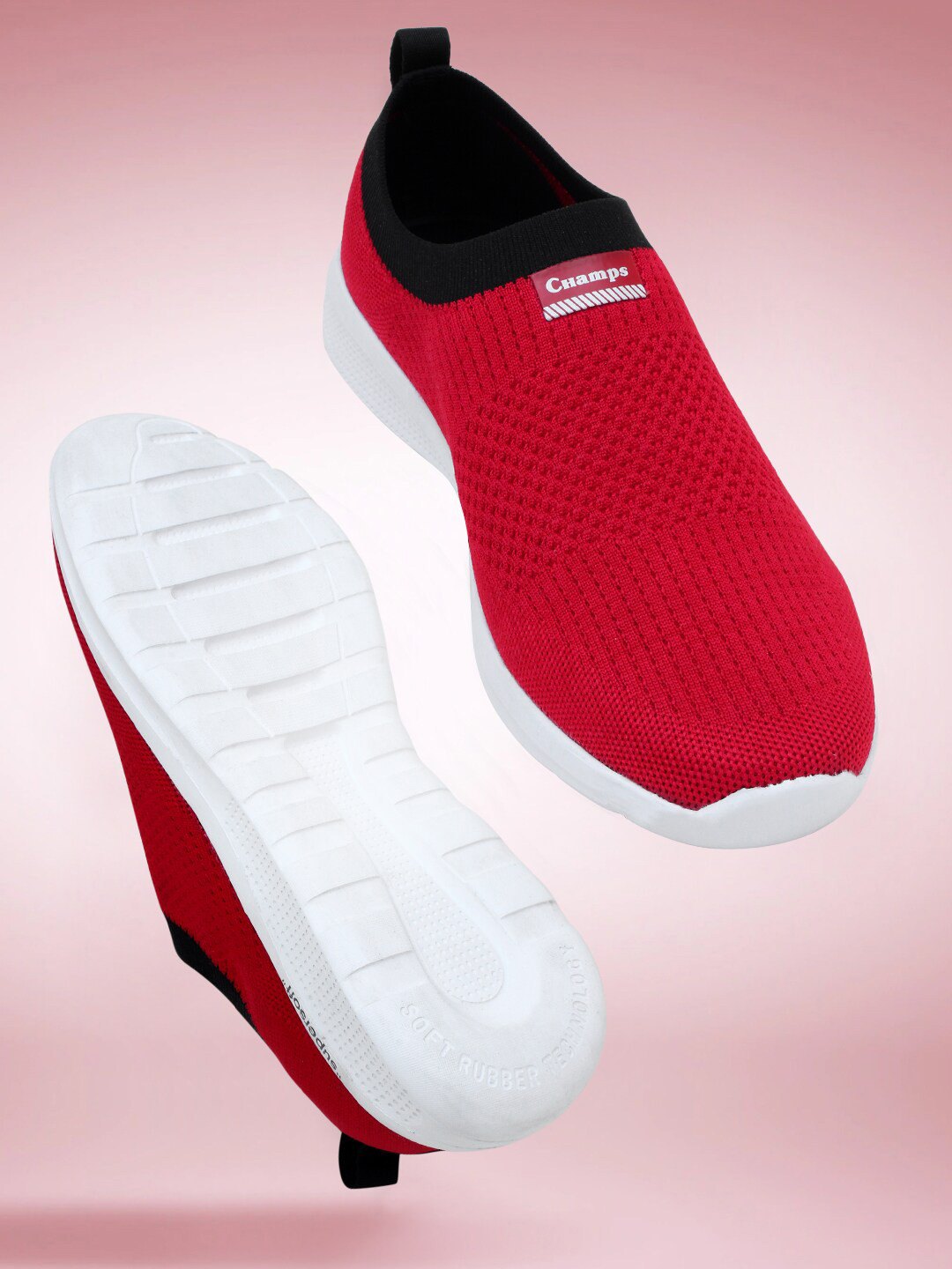 Buy Champs Men Red Textured Slip On Sneakers - Casual Shoes for Men ...