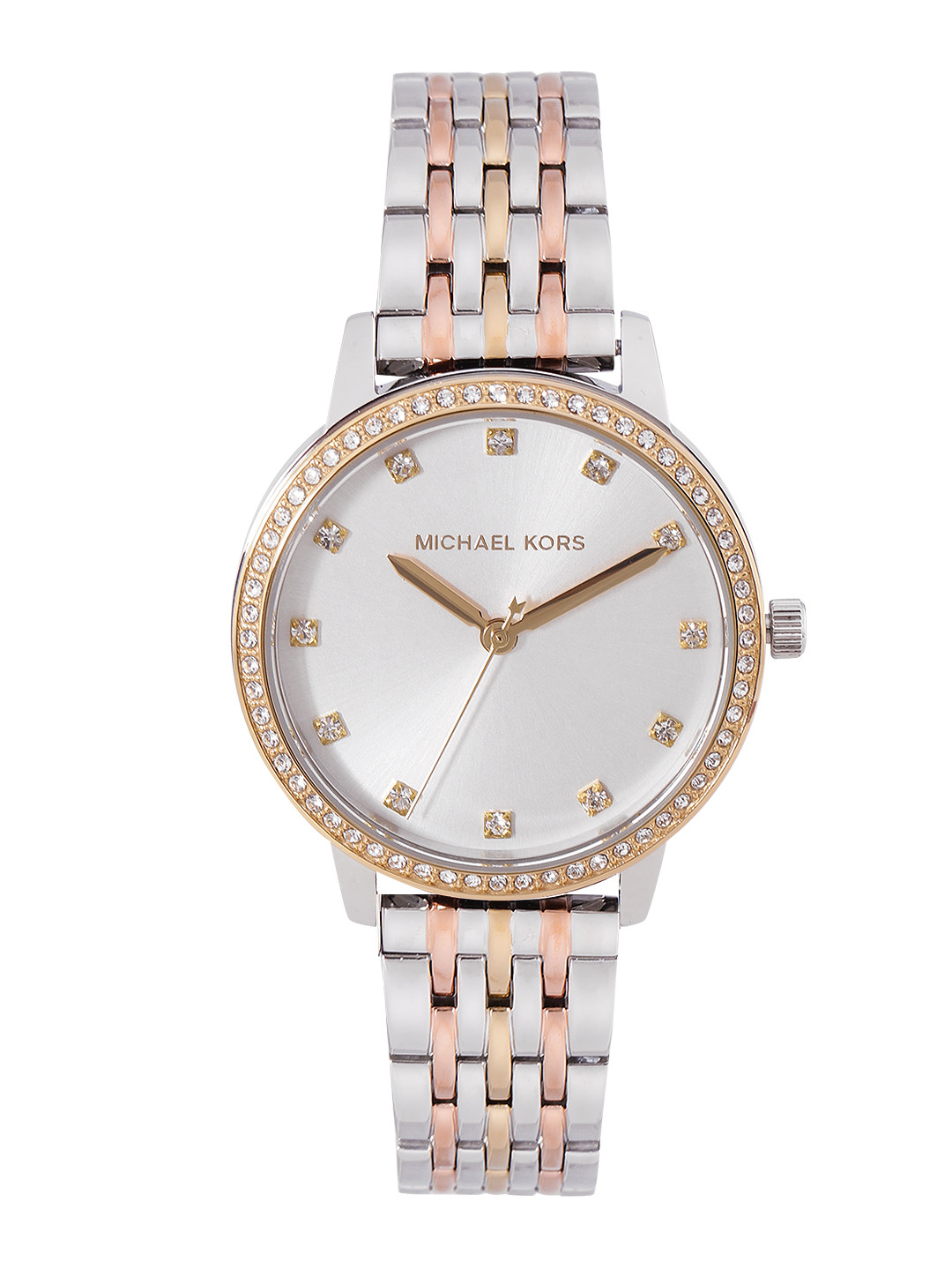 Buy Michael Kors Women Silver Toned Outlet Melissa Analogue Watch ...