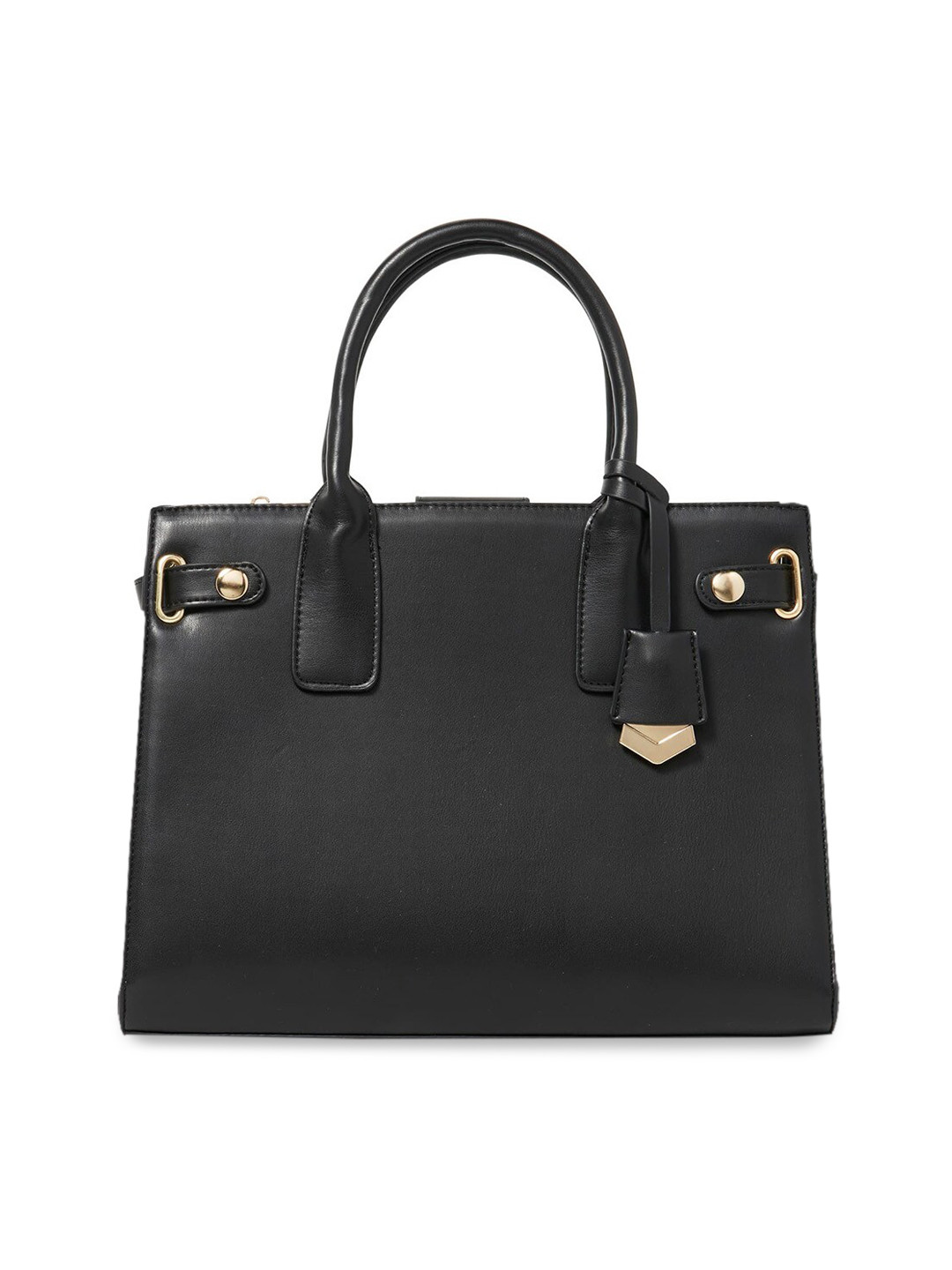 Buy Forever New Black Textured PU Structured Shoulder Bag - Handbags ...