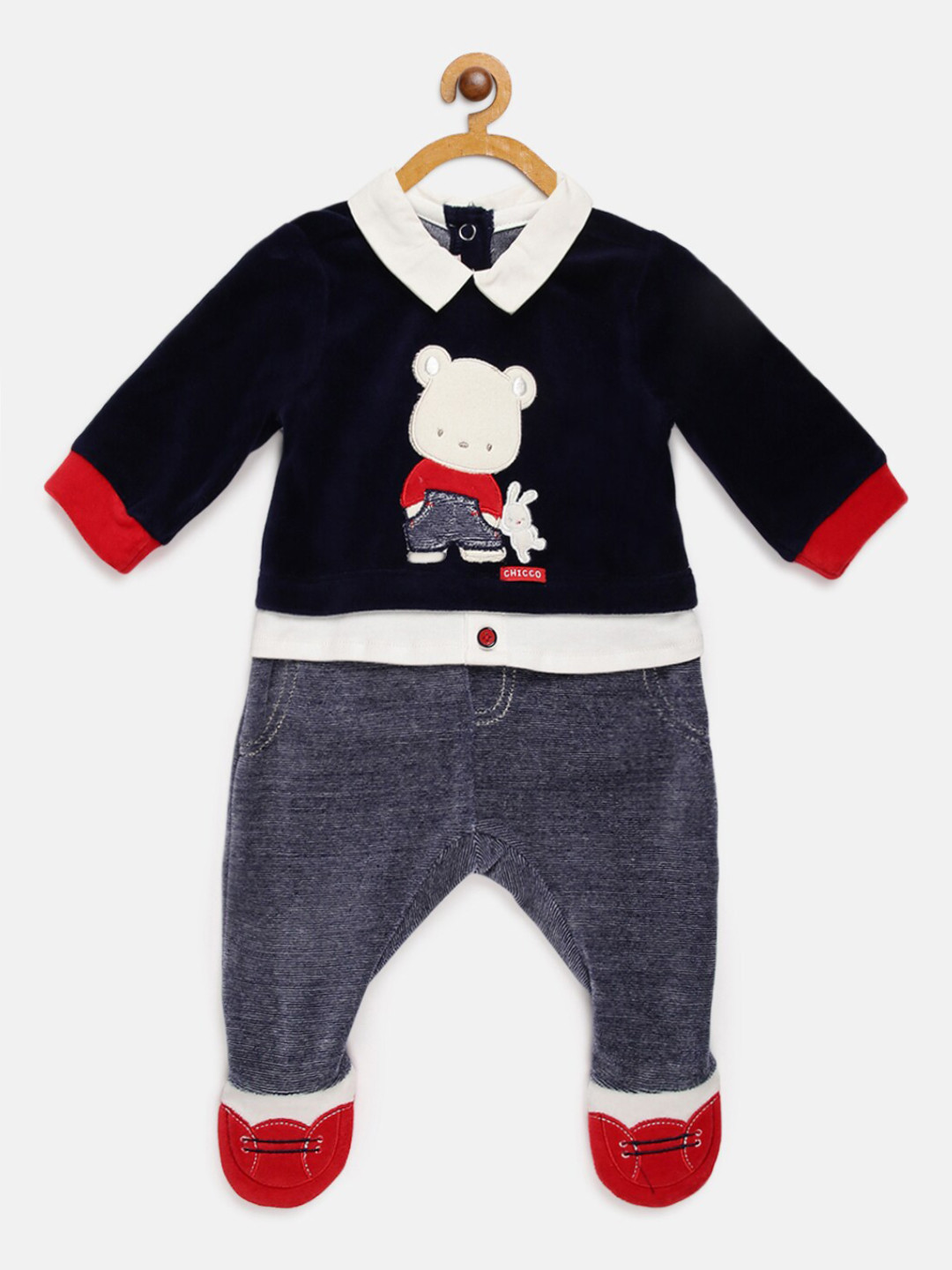 Buy Chicco Boys Navy Blue & Red Printed Nappy Opening Sustainable ...