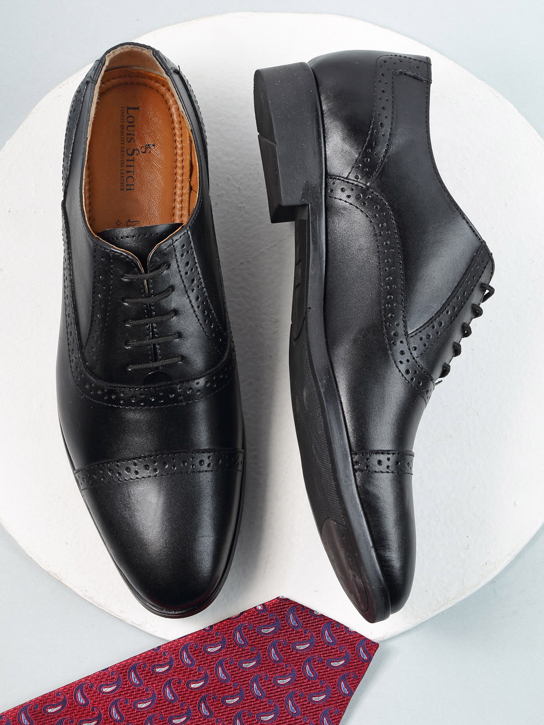 Buy LOUIS STITCH Men Black Italian Leather Formal Oxford Shoes - Formal ...