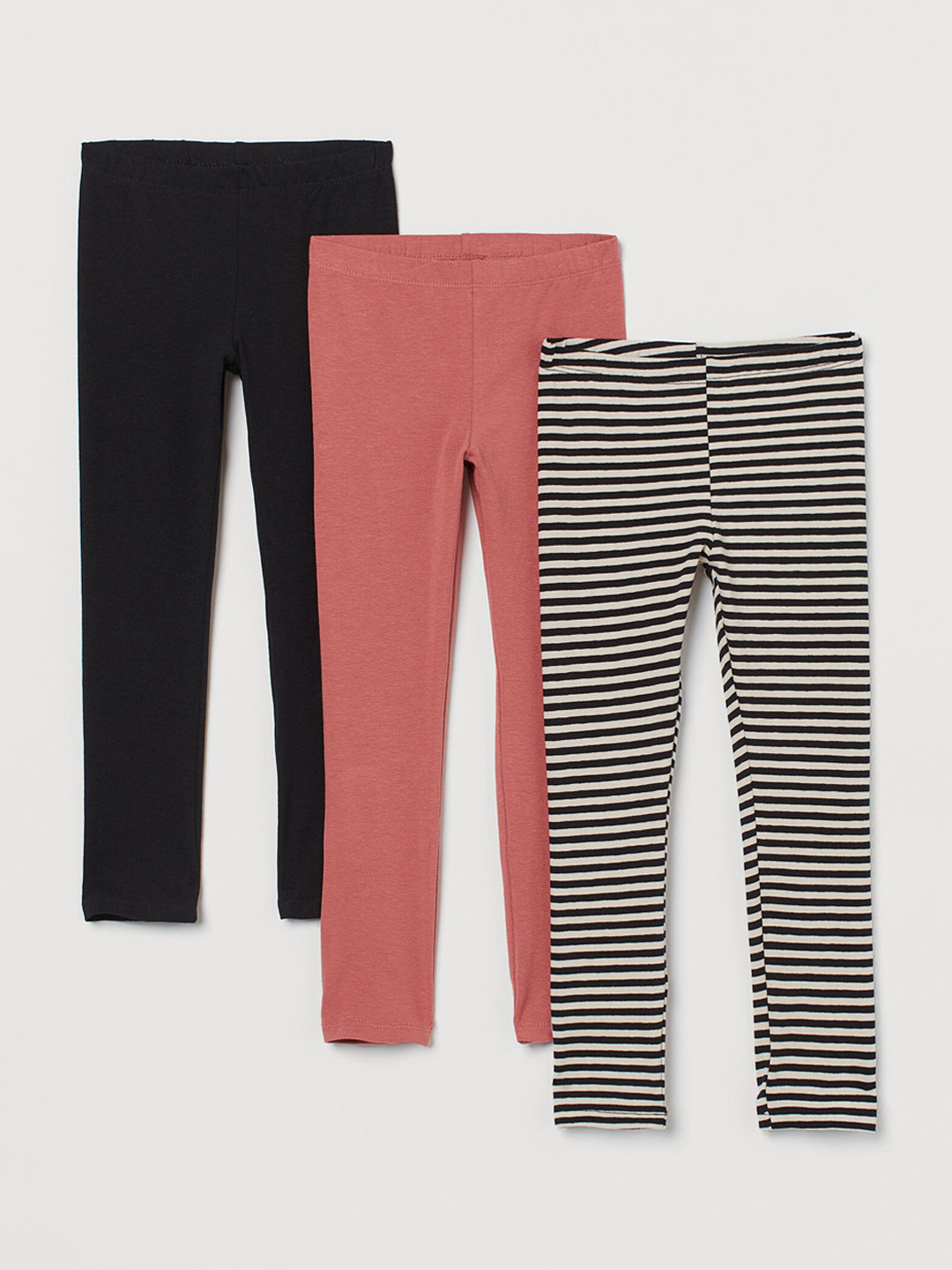 Buy H&M Girls Organic Cotton 3 Pack Jersey Leggings - Leggings for ...