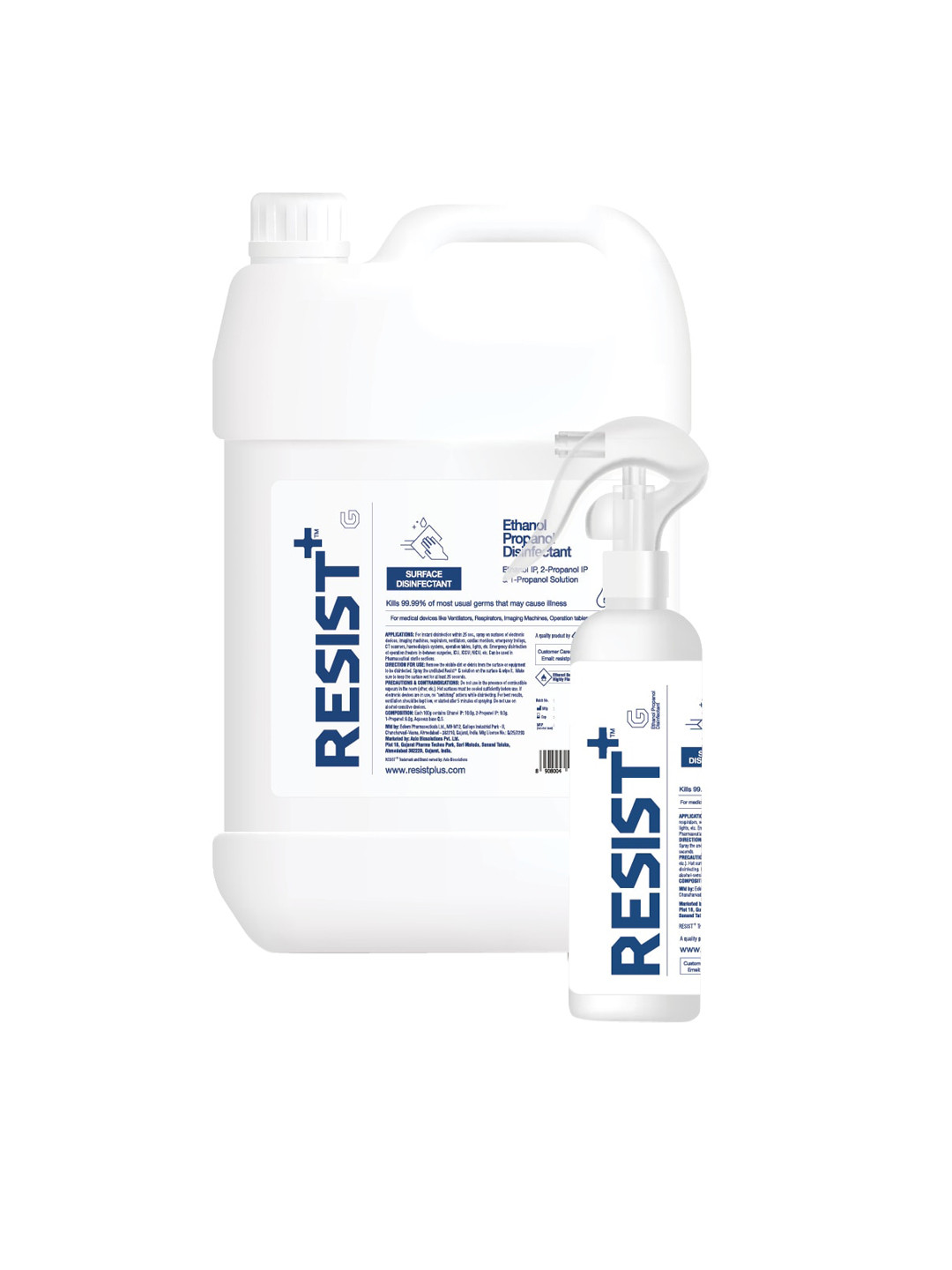Buy RESIST PLUS White Alcohol Based Surface Disinfectant Spray (Ethanol ...