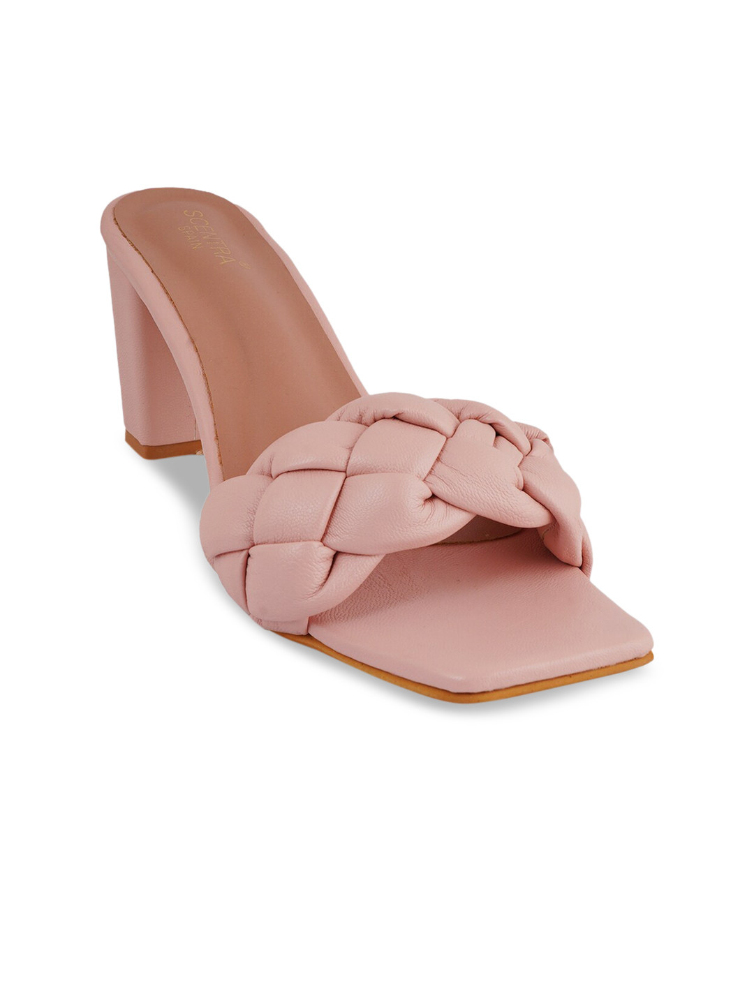Buy SCENTRA Pink Open Toe Block Pumps - Heels for Women 15359104 | Myntra