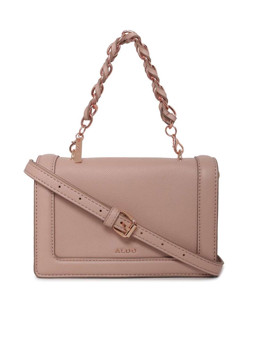 Buy ALDO Pink Textured Structured Handheld Bag - Handbags for Women ...
