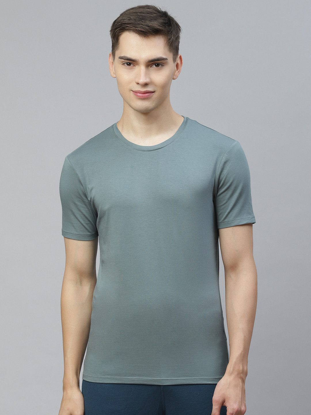 Buy Marks & Spencer Men Powder Blue Solid Innerwear Vests - Innerwear ...