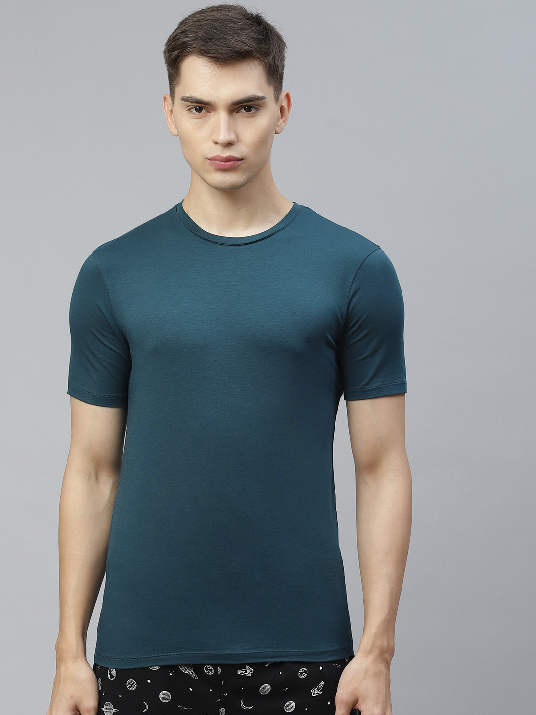 Buy Marks & Spencer Men Teal Blue Solid Innerwear Vests - Innerwear ...