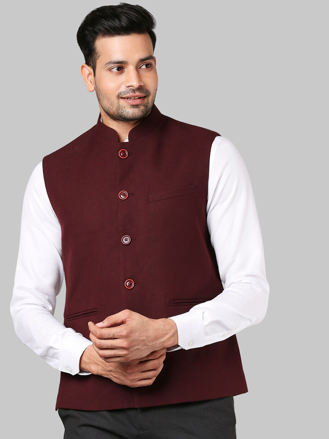 Buy Raymond Men Maroon Solid Waistcoats - Waistcoat for Men 15363830 ...