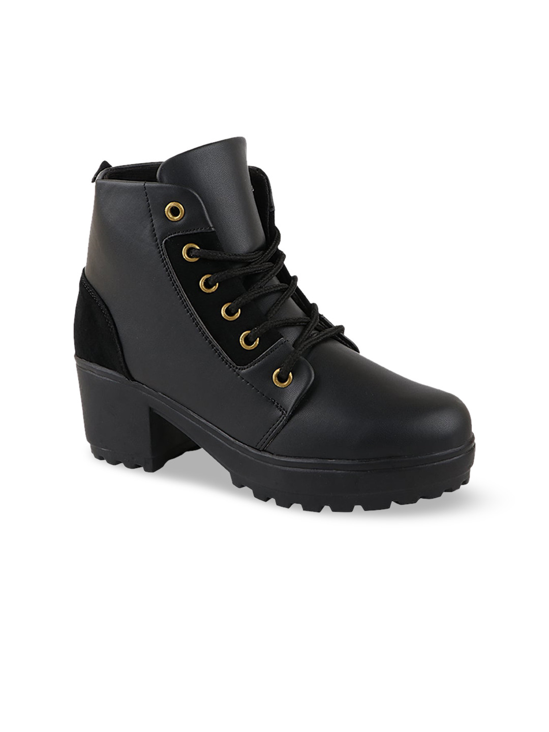 Buy Shoetopia Women Black Heeled Boots - Boots for Women 15364602 | Myntra