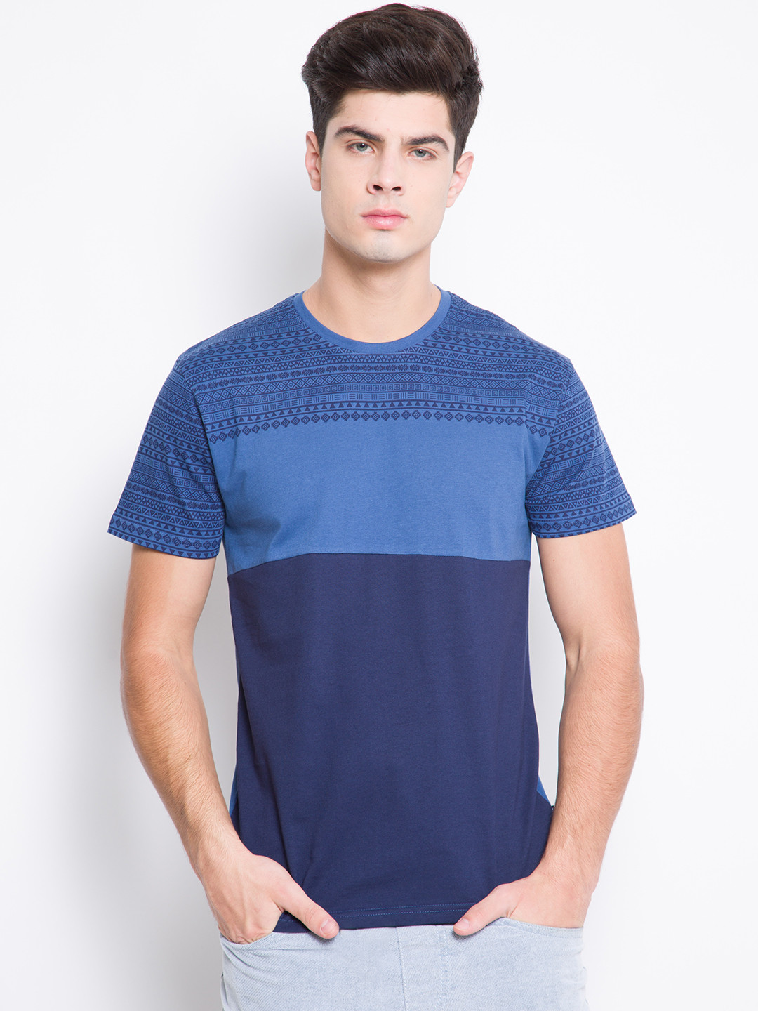 Buy HIGHLANDER Men Blue Printed T Shirt - Tshirts for Men 1536763 | Myntra