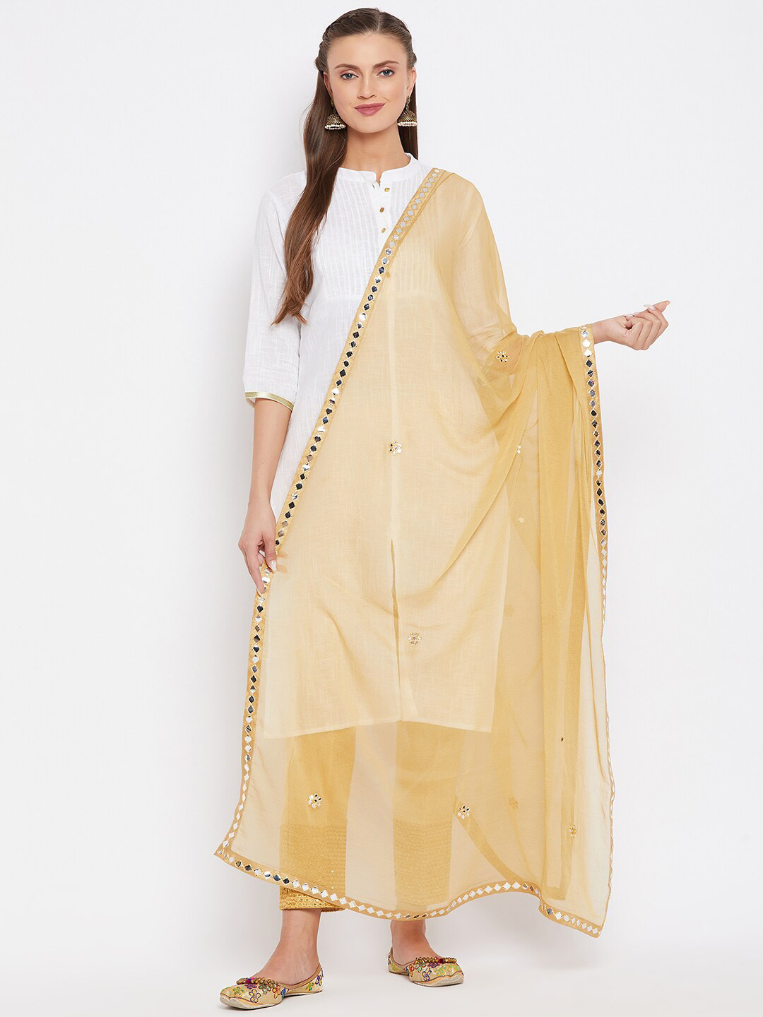 Buy Clora Creation Beige Solid Dupatta - Dupatta for Women 15367774 ...