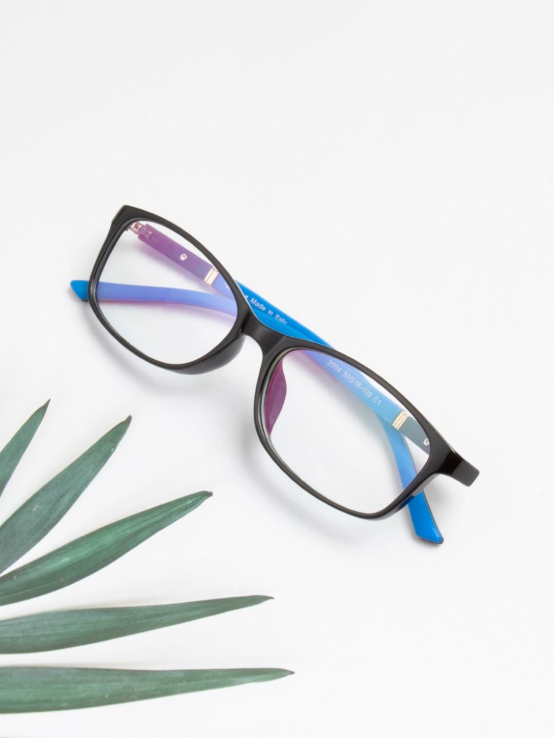 Buy Ted Smith Unisex Black & Blue Full Rim Rectangle Frames Eyeglasses ...