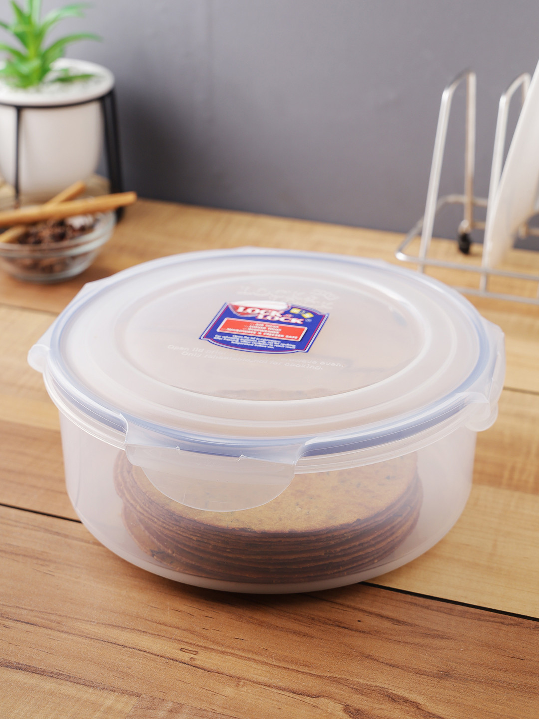 Buy Lock & Lock Transparent & Blue Solid Airtight Plastic Food ...