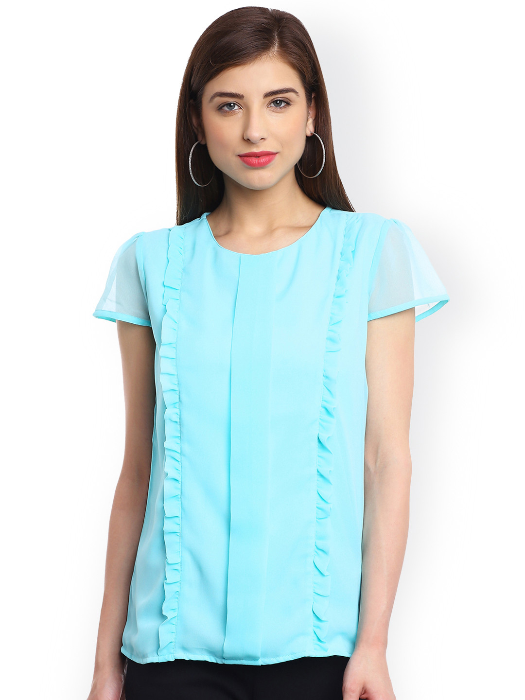Buy PANIT Women Blue Solid Regular Top - Tops for Women 1538336 | Myntra