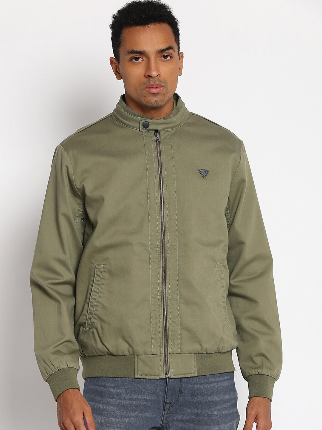 Buy Lee Men Olive Green Bomber Jacket - Jackets for Men 15384140 | Myntra