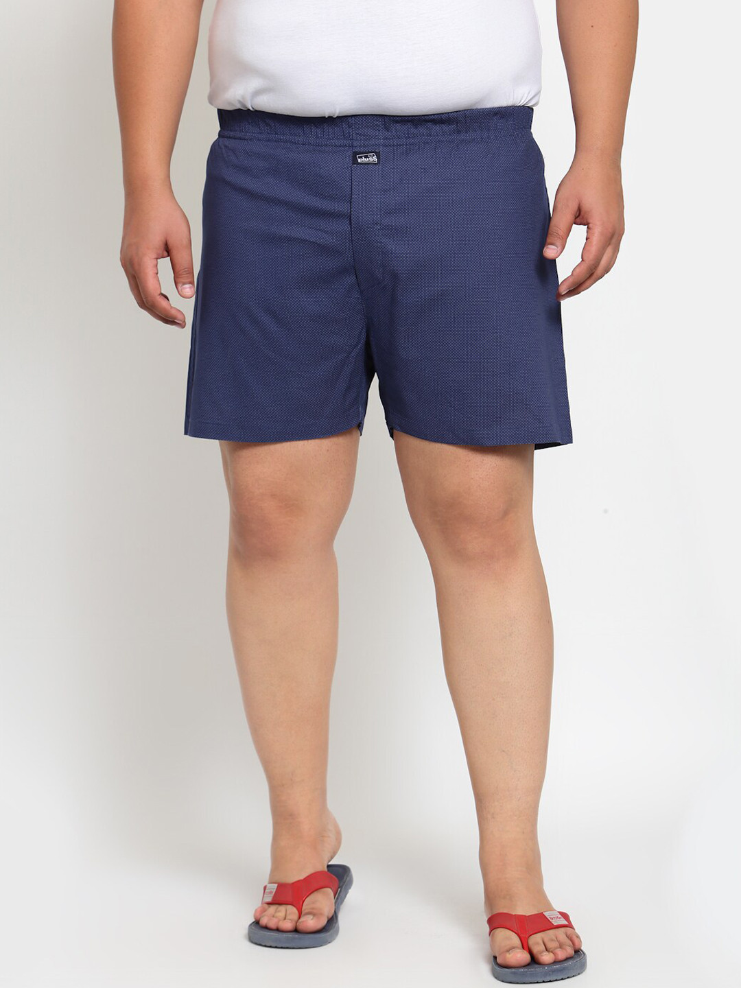 Buy PlusS Men Plus Size Blue & Grey Printed Cotton Boxer - Boxers for ...