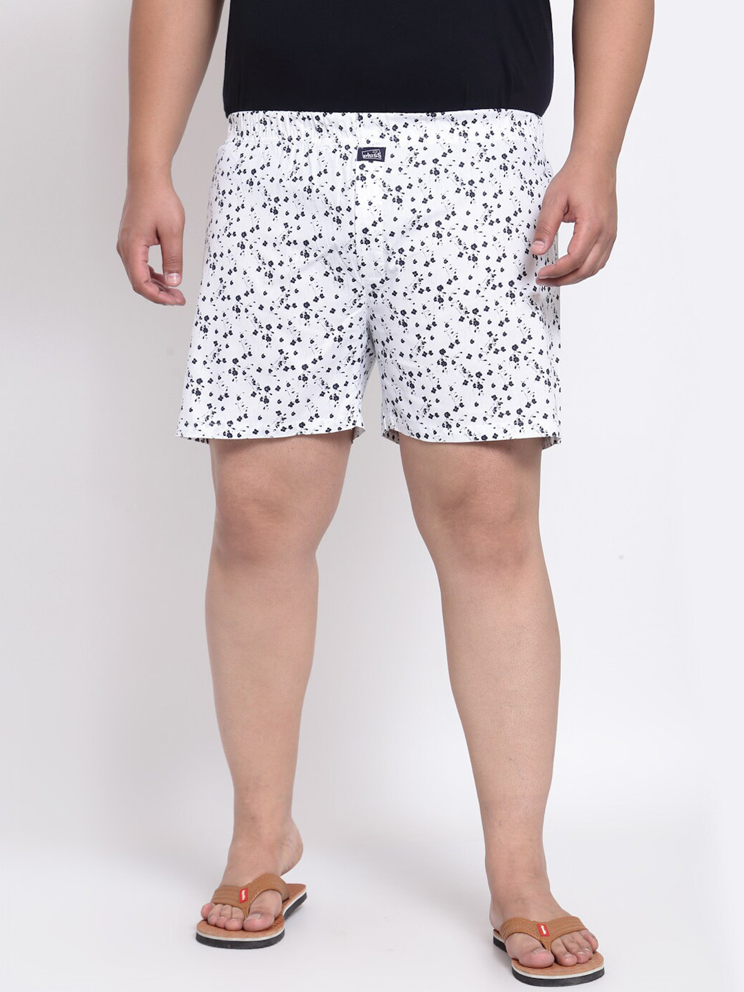 Buy PlusS Men White Printed Pure Cotton Boxers - Boxers for Men ...