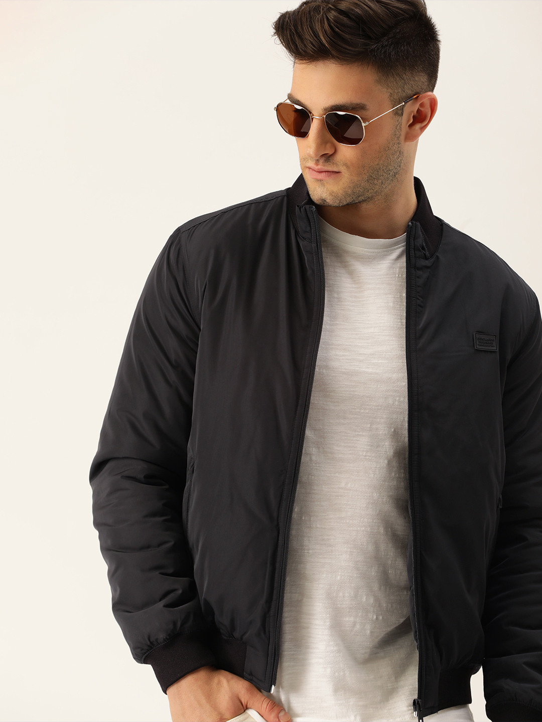 Buy Flying Machine Men Charcoal Solid Sporty Jacket - Jackets for Men ...