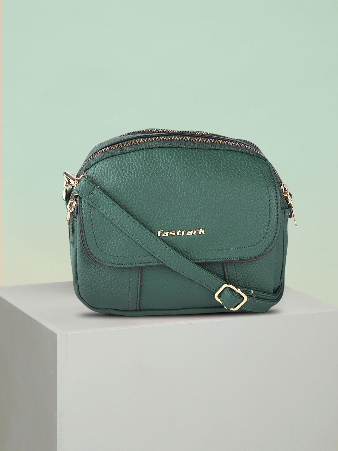 Buy Fastrack Women Textured Sling Bag With Dual Zipper Compartments ...