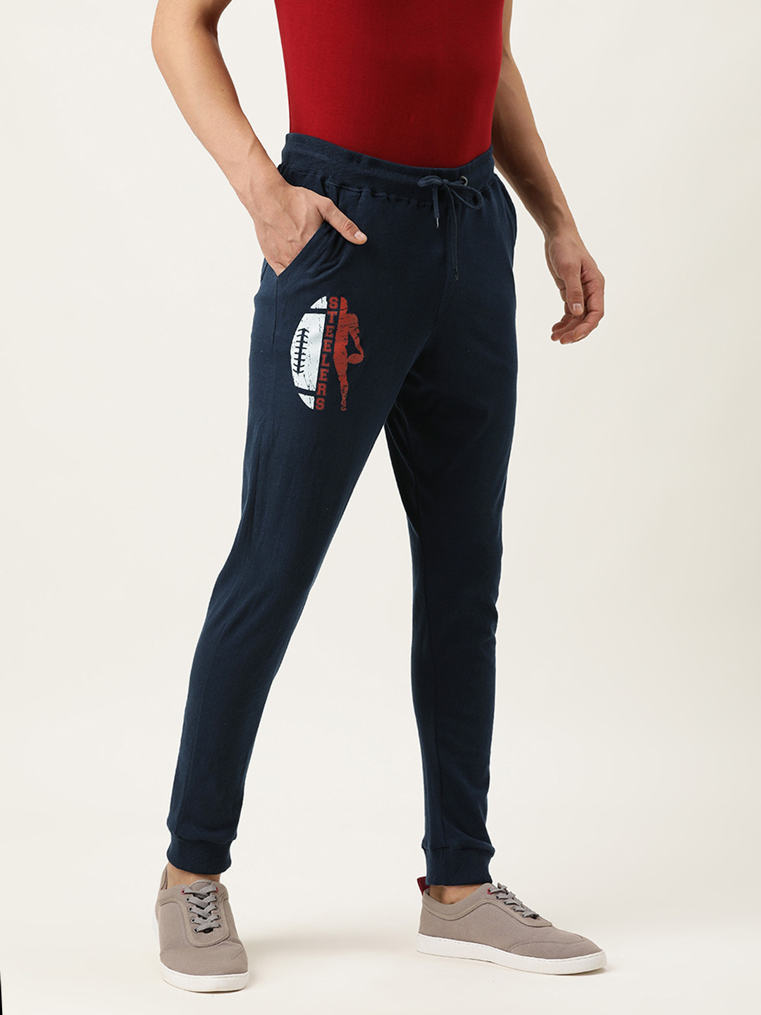 Buy Urban Dog Men Navy Blue Cotton Knitted Track Pant - Track Pants for ...