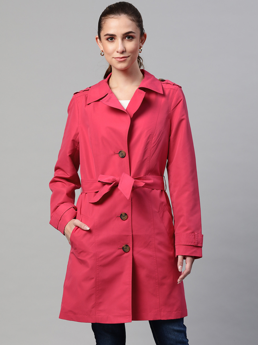 Buy Marks & Spencer Women Red Longline Open Front Jacket - Jackets for ...