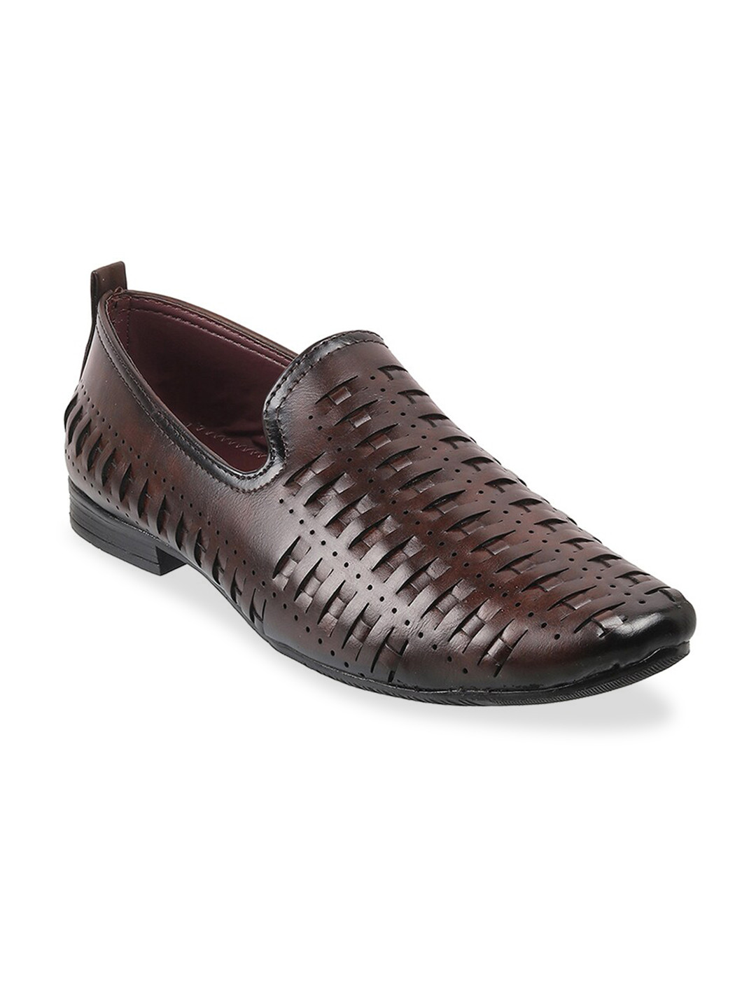Buy WALKWAY By Metro Men Brown Woven Design Loafers - Casual Shoes for ...
