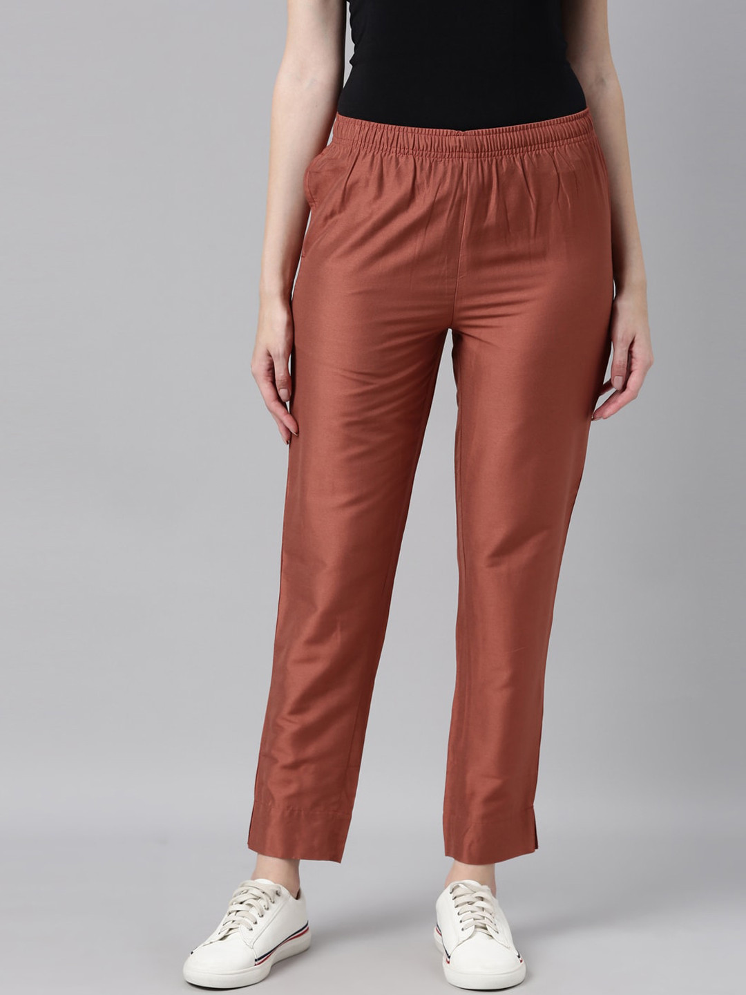 Buy Go Colors Women Rust Trousers - Trousers for Women 15410252 | Myntra