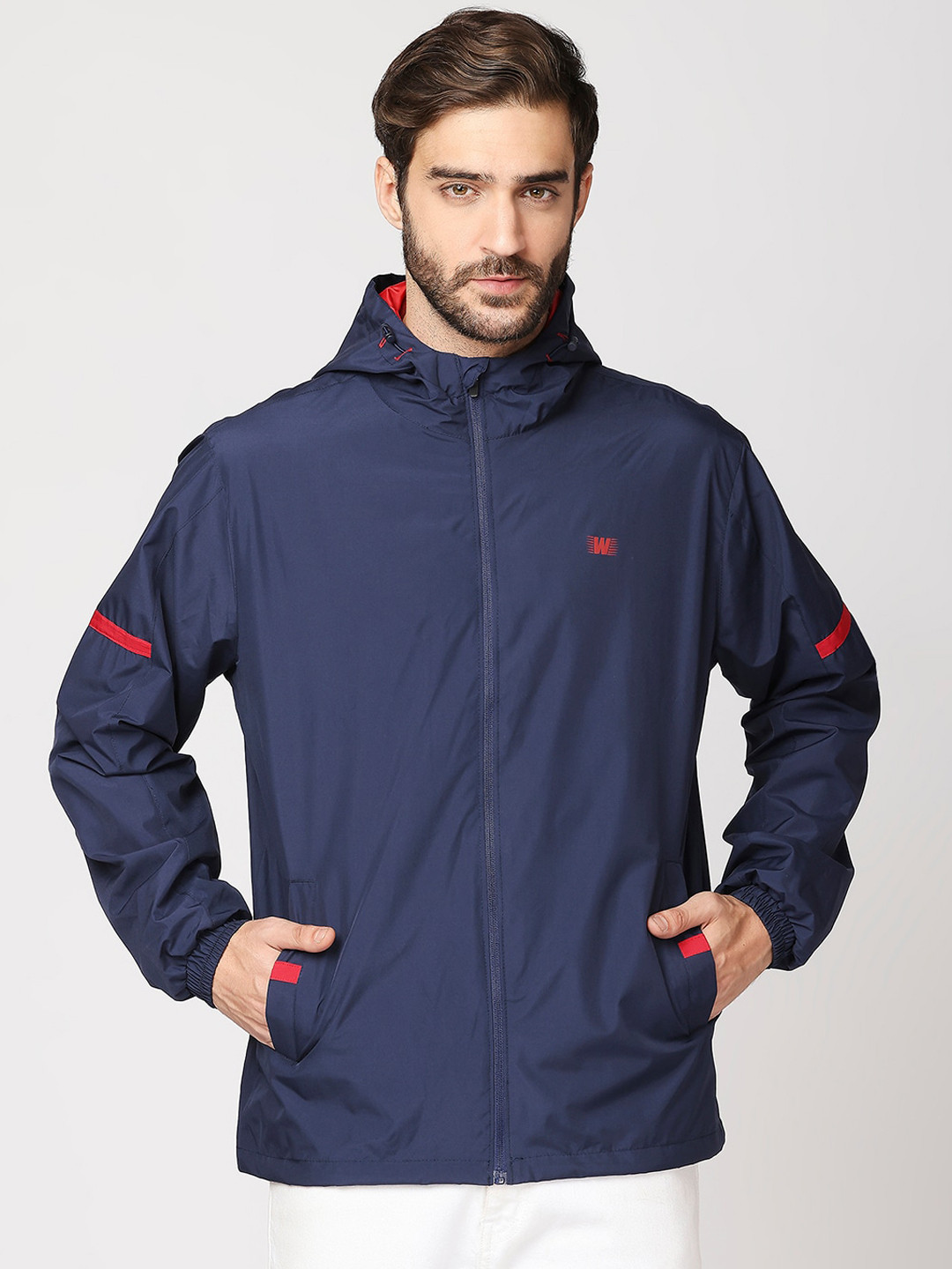 Buy Zeel Men Navy Blue Windcheater Sporty Jacket - Jackets for Men ...