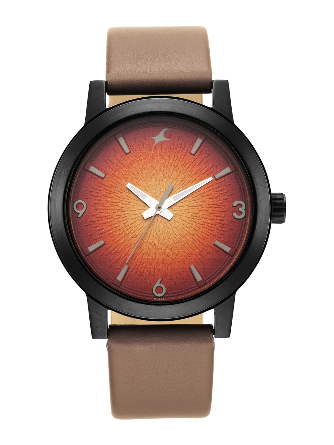 Buy Fastrack Men Orange Brass Dial & Brown Leather Straps Analogue ...
