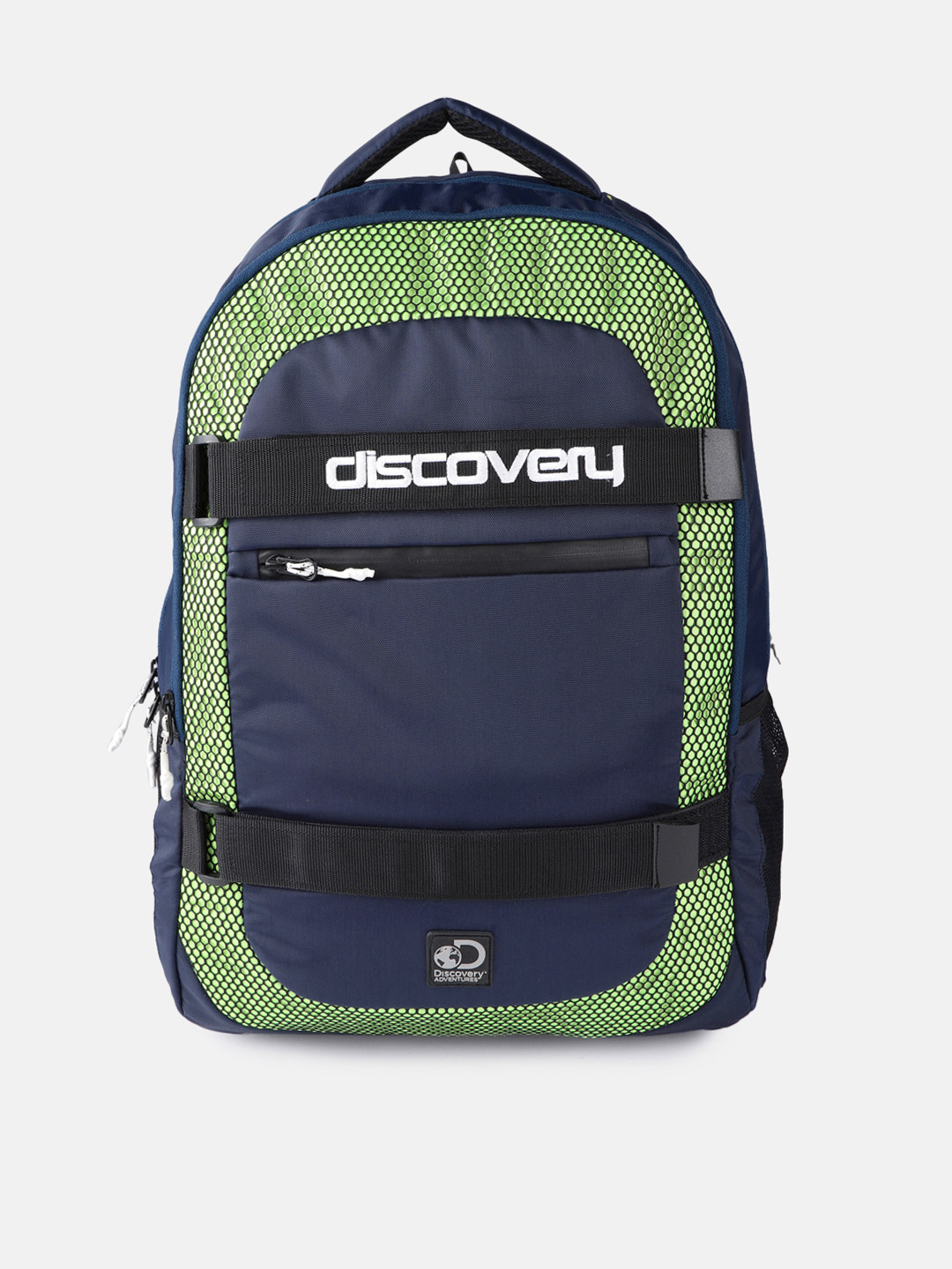 Buy Roadster Unisex Navy Blue & Green Colourblocked Discovery Backpack ...