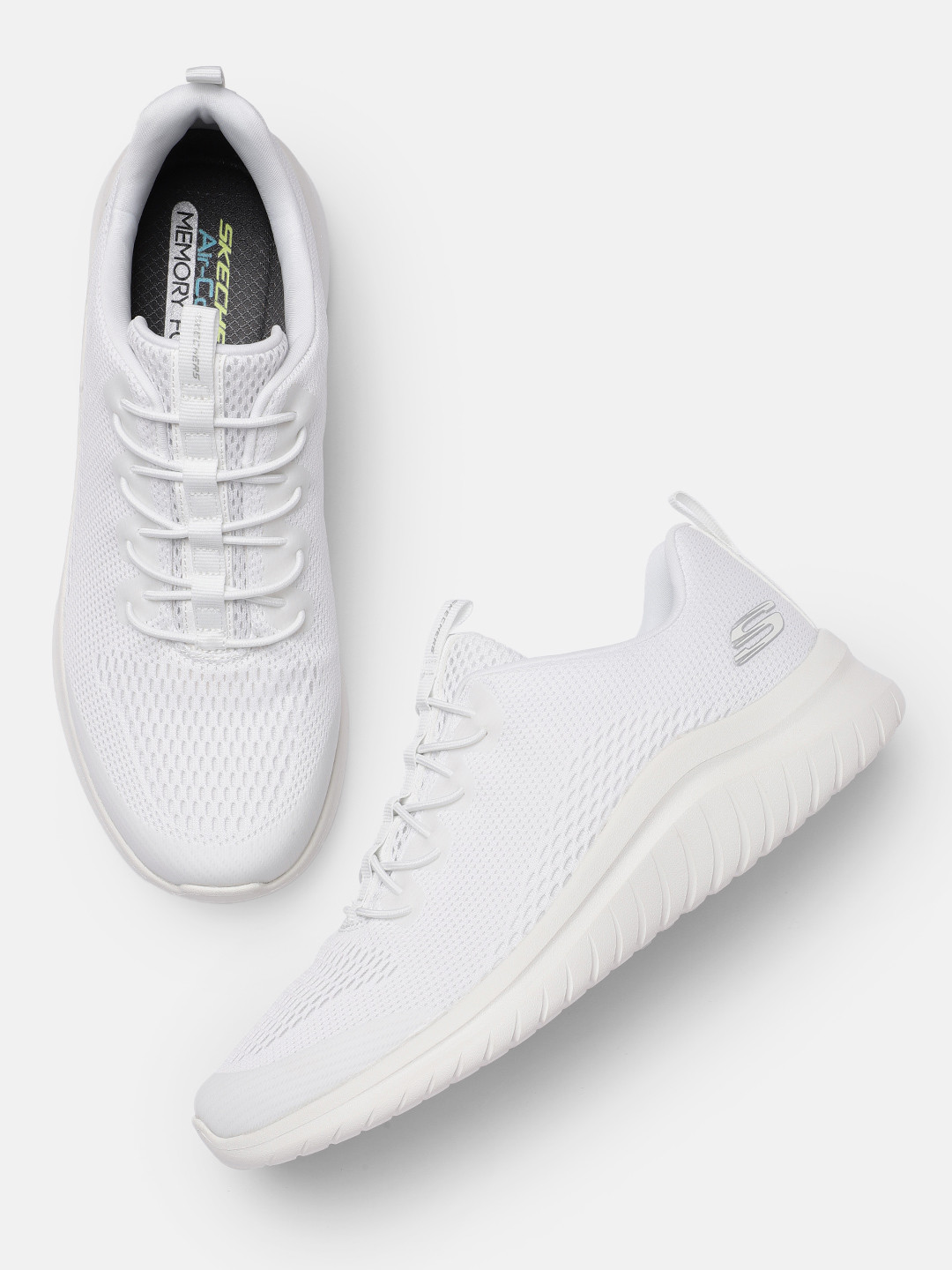 Buy Skechers Men White Woven Design Ultra Flex 2.0 Kelmer Sneakers ...