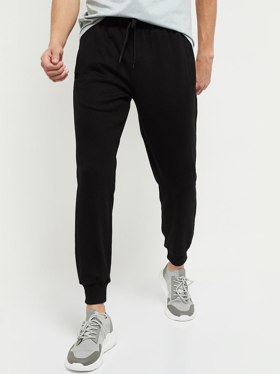 Buy Max Men Black Solid Cotton Joggers - Track Pants for Men 15443458 ...