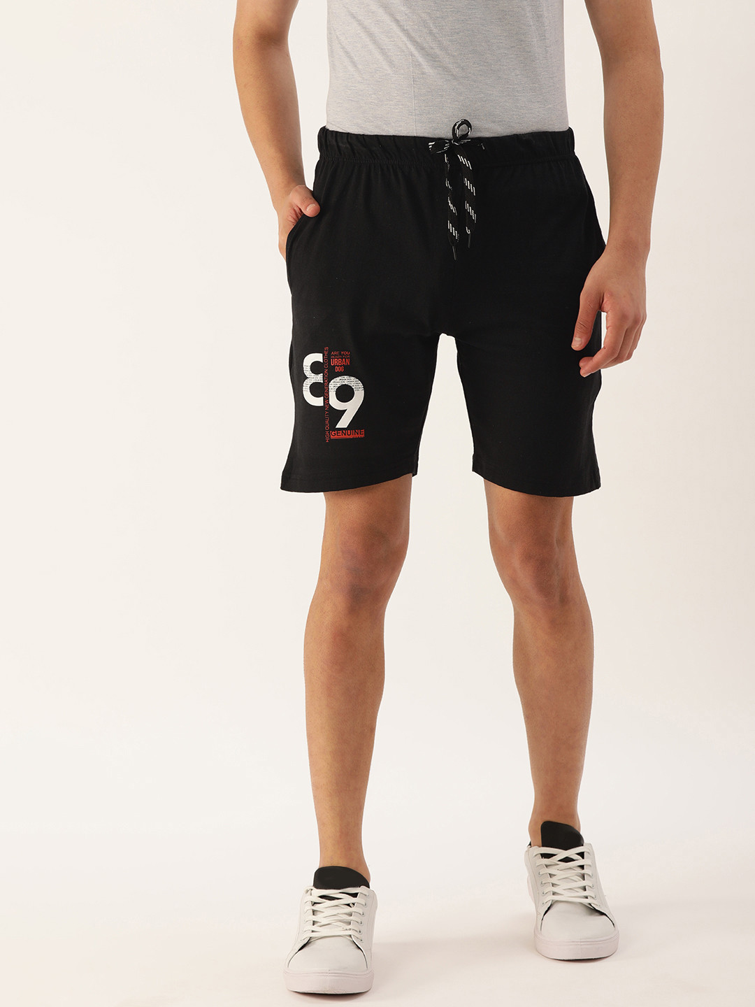 Buy Urban Dog Men Black Typography Printed Regular Shorts - Shorts for ...