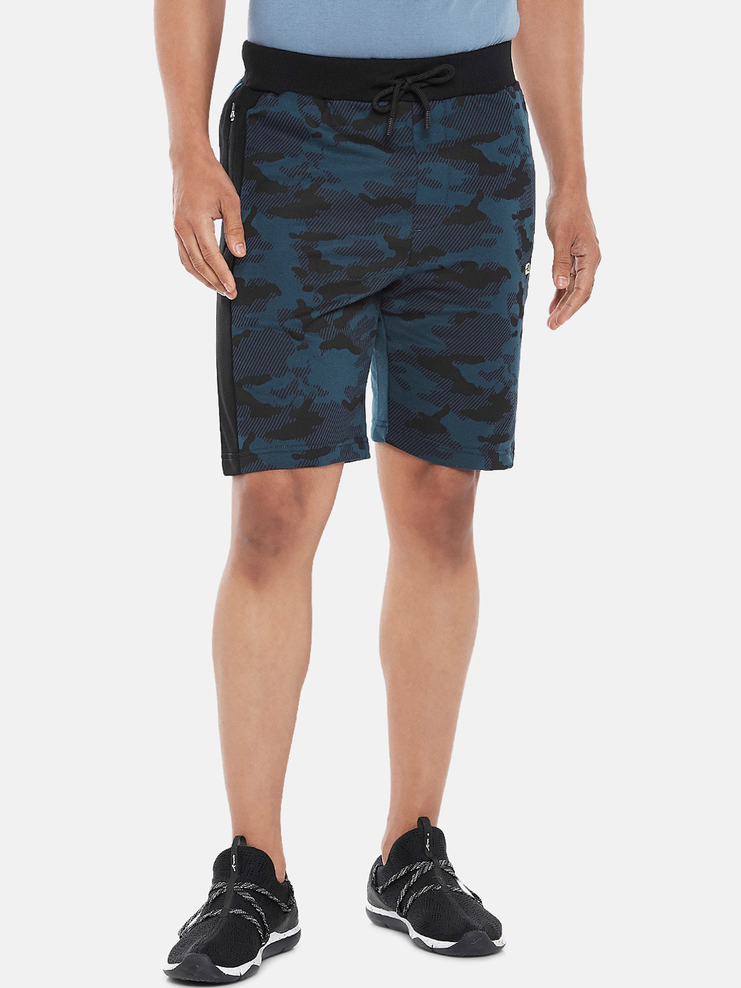 Buy Ajile By Pantaloons Men Teal Camouflage Printed Slim Fit Cotton ...