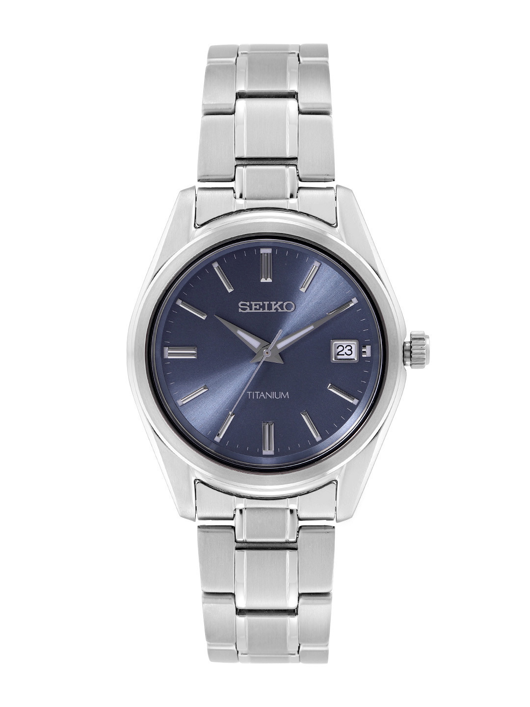 Buy SEIKO Men Blue Dial & Silver Toned Stainless Steel Analogue Watch ...