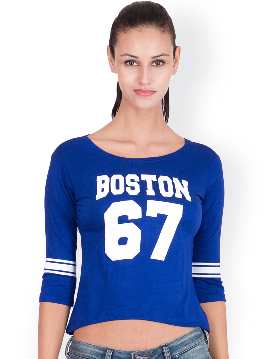 Buy Ants Women Blue Printed Crop Top Tops For Women 1545468 Myntra