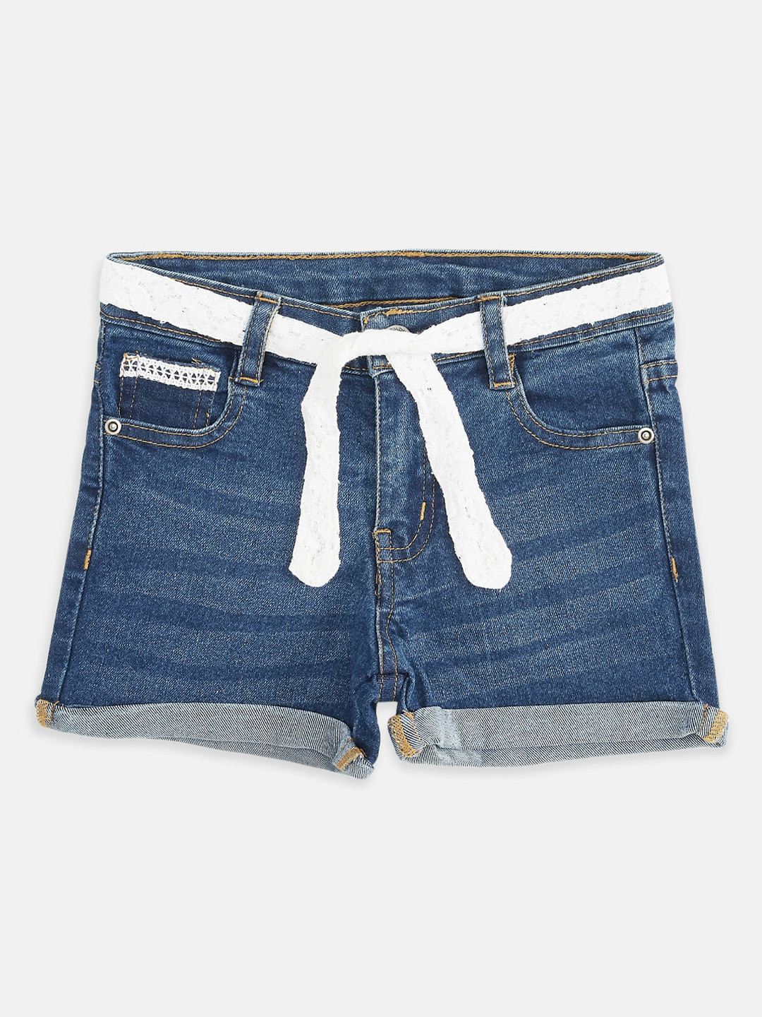 Buy Pantaloons Junior Girls Blue Denim Shorts - Shorts for Girls ...