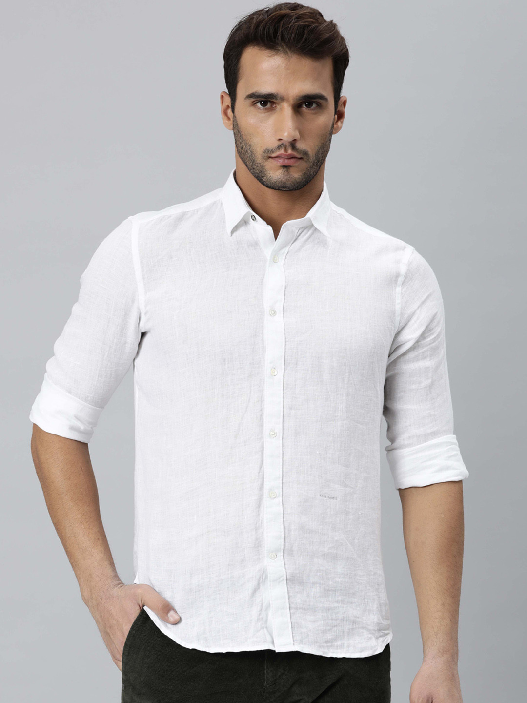 Buy RARE RABBIT Men Expron Slim Fit Opaque Linen Shirt - Shirts for Men ...