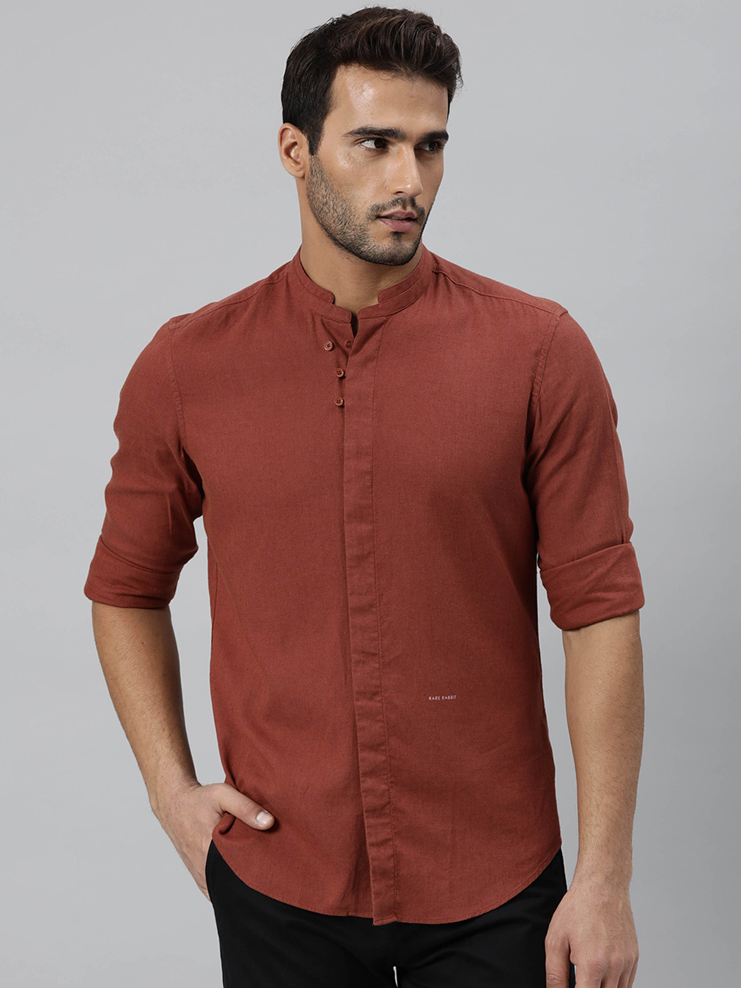 Buy RARE RABBIT Men Throne 2 Slim Fit Opaque Linen Shirt - Shirts for ...