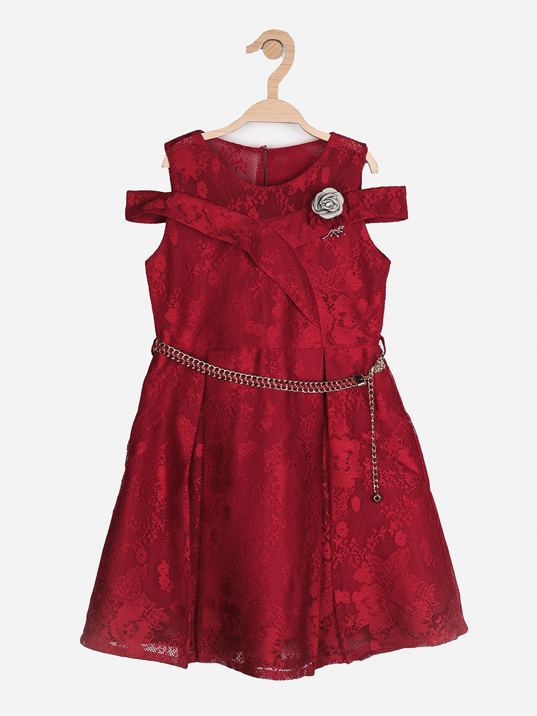 Buy Peppermint Red Net A Line Dress - Dresses for Girls 15463102 | Myntra