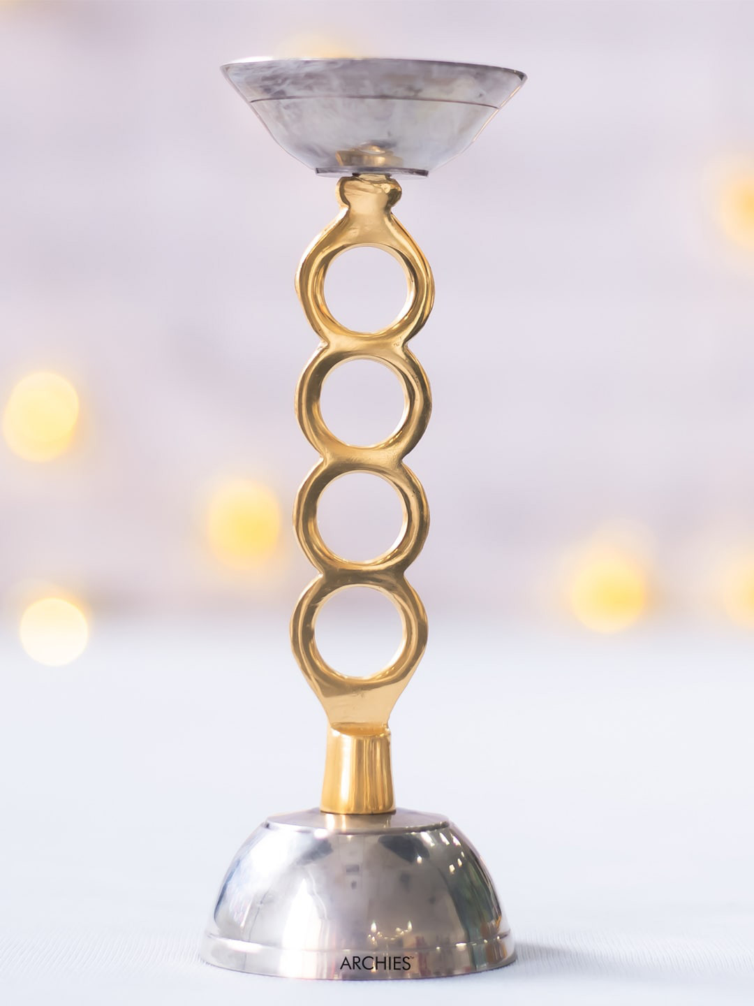 Buy Archies Gold Toned & Silver Toned Metal Finish Decorative Lantern ...